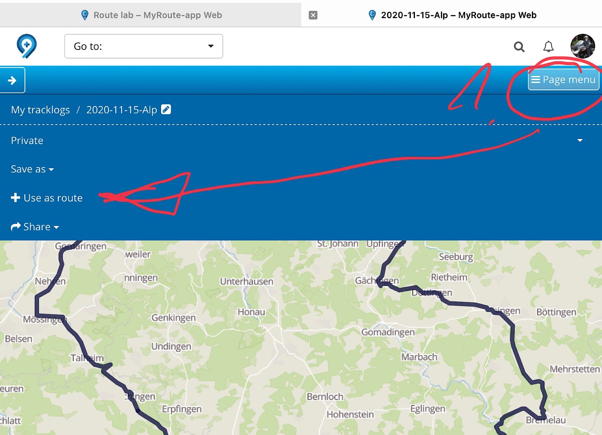How To Create A Route From A Track That Matches The Track MRA