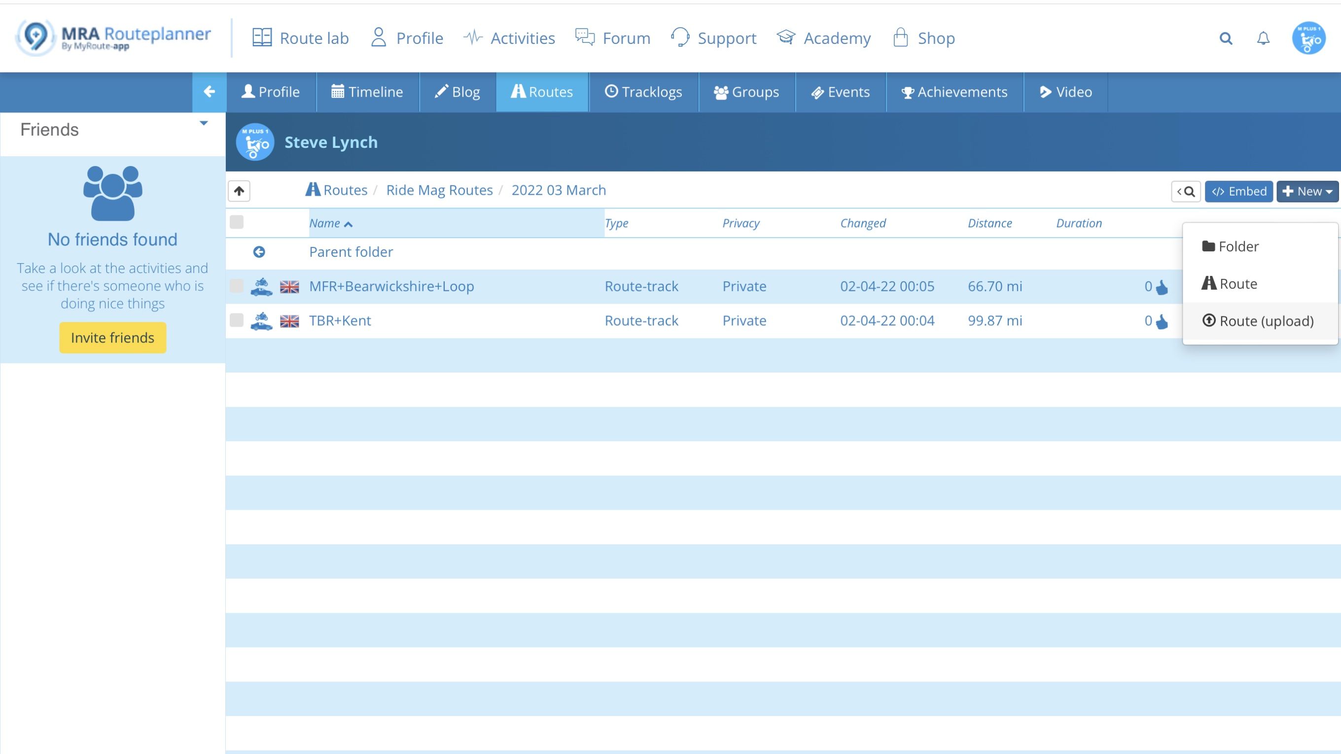 Route Upload from Folder why does it show the Route Lab? | MRA ...