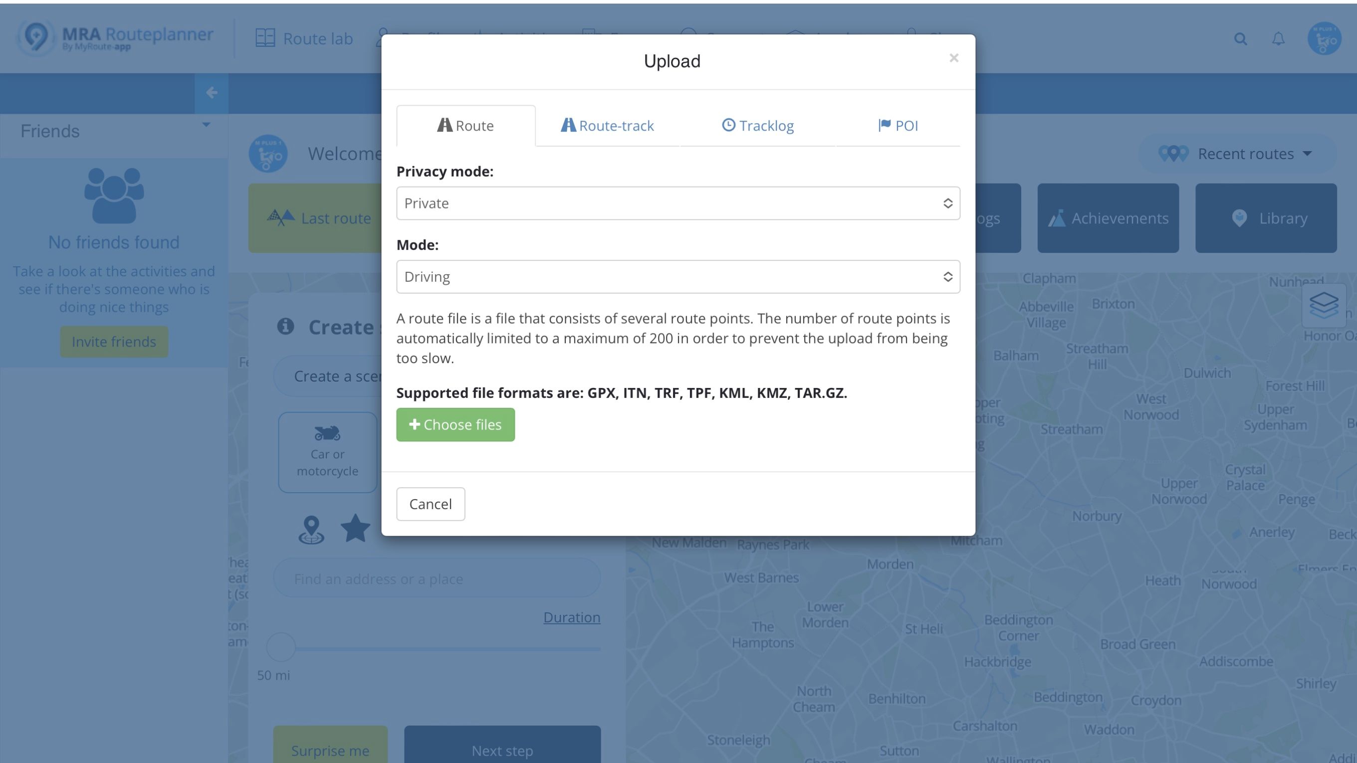 Route Upload from Folder why does it show the Route Lab? | MRA ...