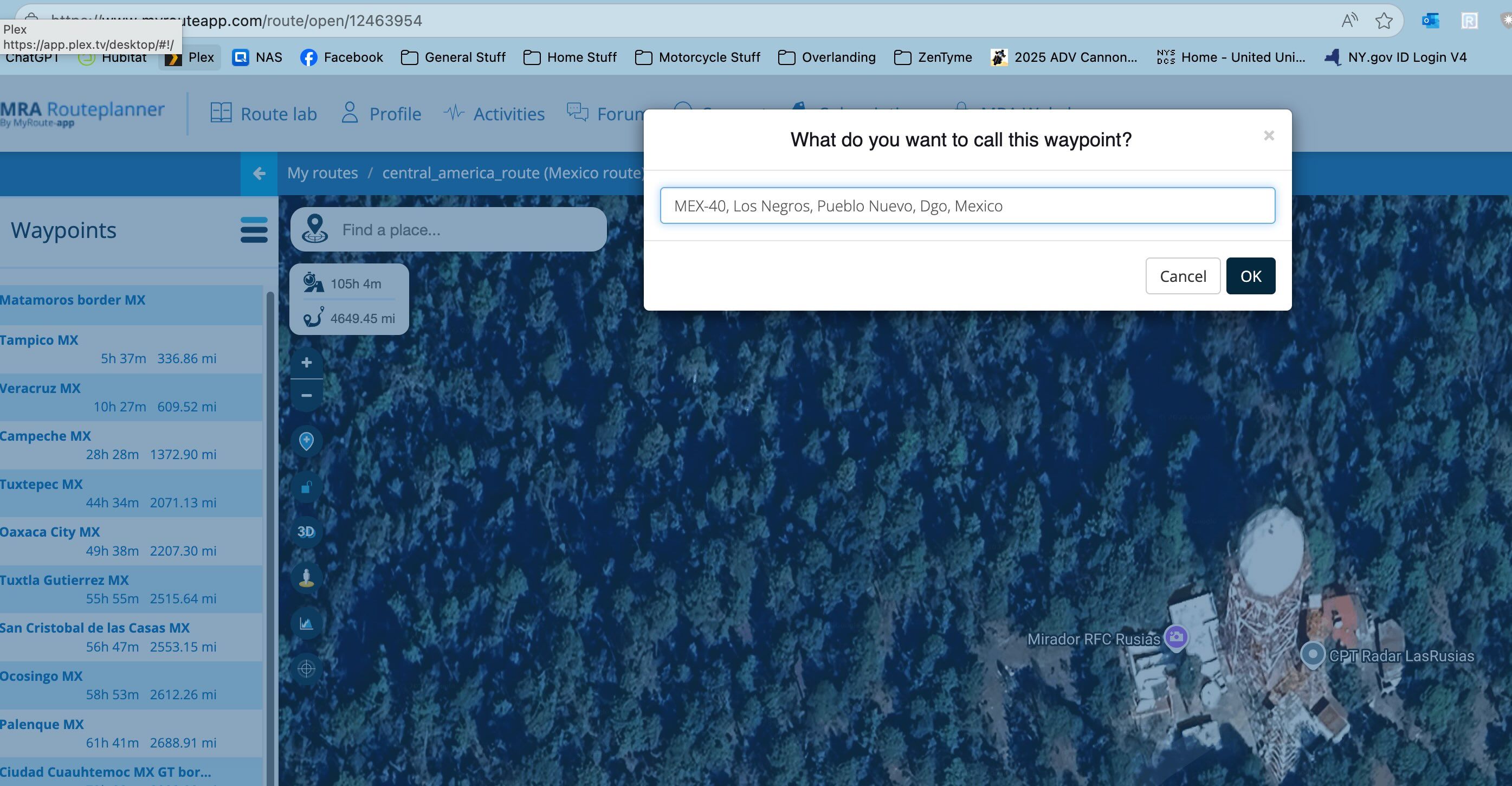Adding exist spots on map to route | MRA Community Forum